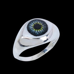 Gold Plated Evil Eye Ring, 925 Sterling Silver Handmade Ring, Turkish ...