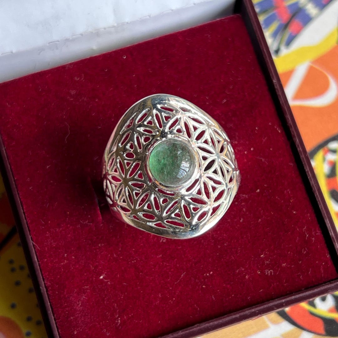 Flower of Life Ring Sterling Silver Seed of Life Ring Sacred Geometry ...