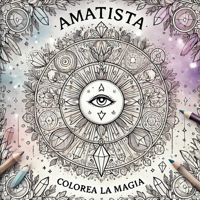 Magical Coloring Book Esoteric Elements of Amethyst - Etsy