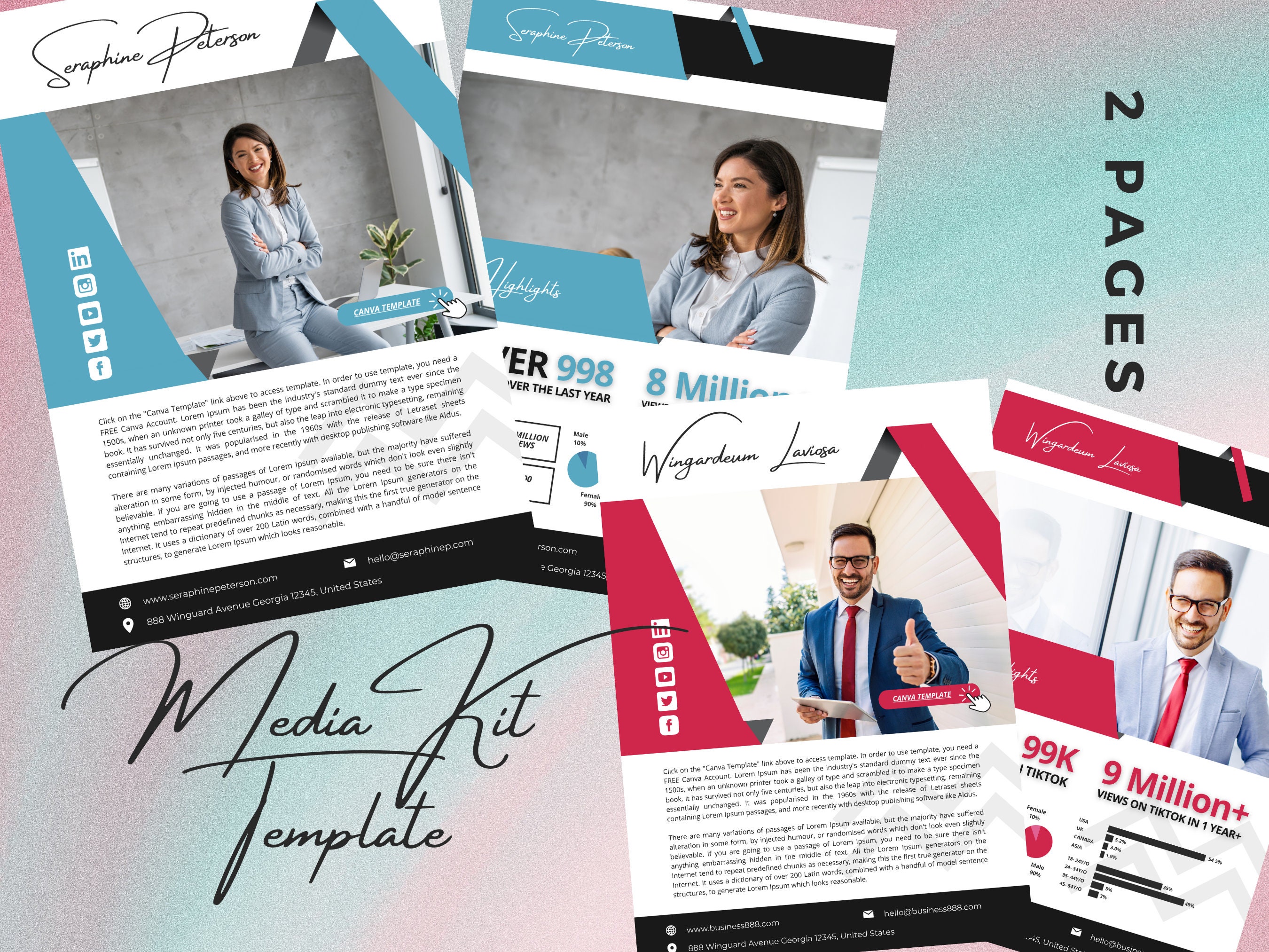 EPK Media Kit Template (2 Pages) - Etsy