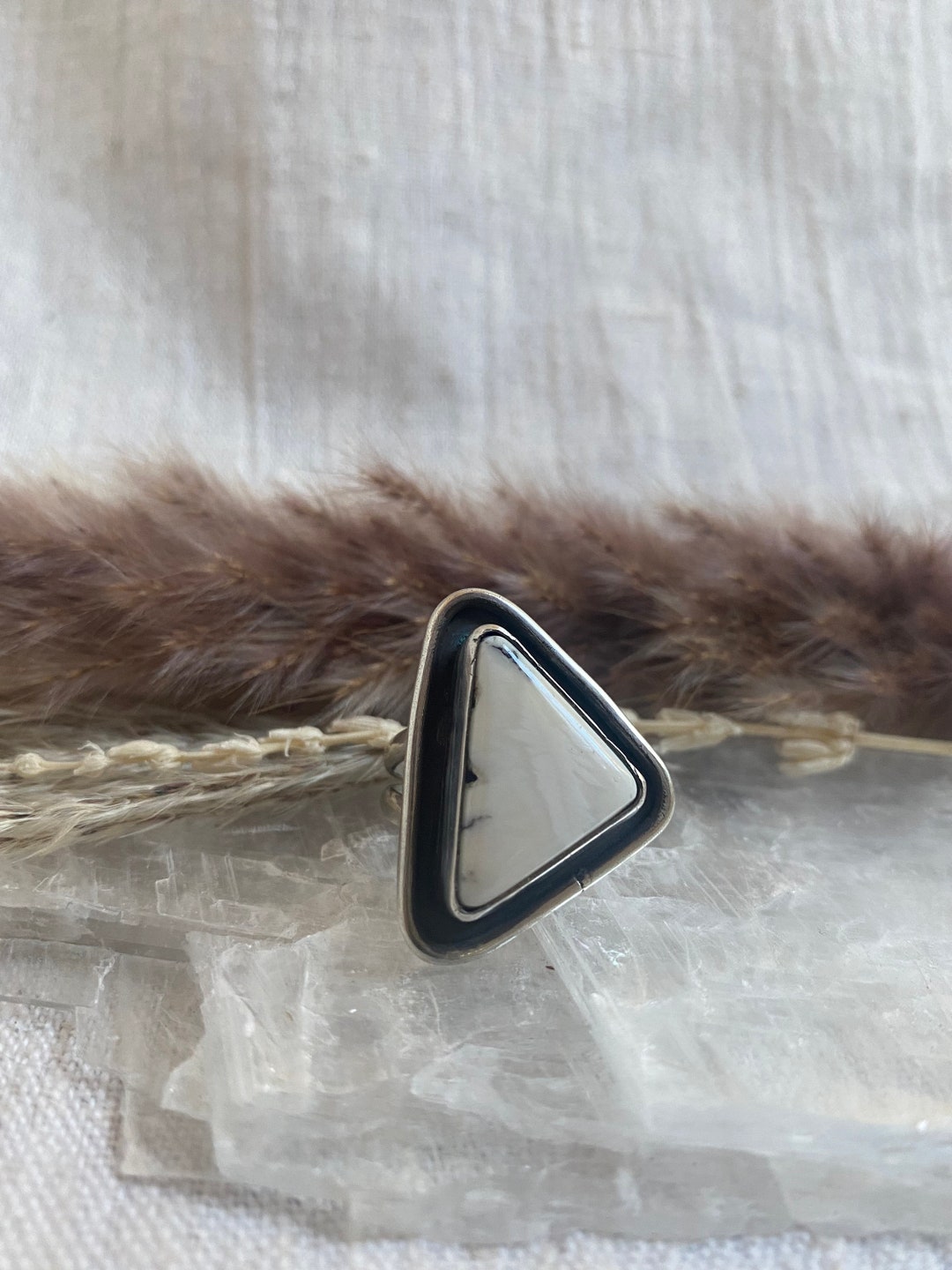 White Buffalo, Sterling Silver Shadow Box Ring, Size 7 - Etsy