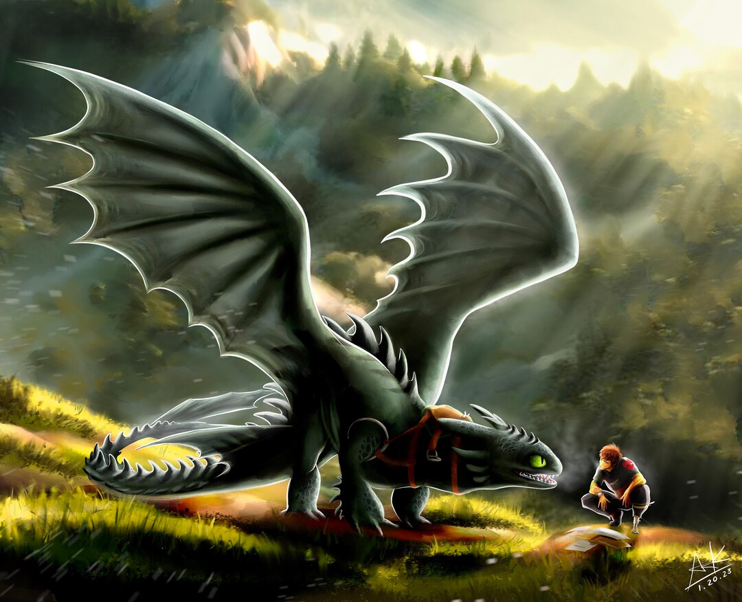 Toothless and Hiccup - Poster - Etsy