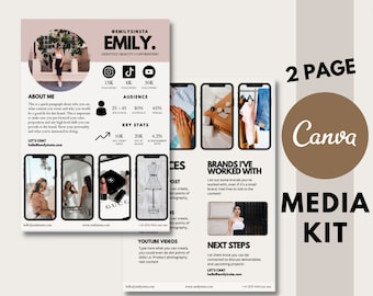 Most Popular Influencer Media Kit Canva Template Instagram Blogger ...