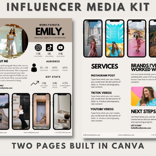 Most Popular Influencer Media Kit Canva Template Instagram - Etsy