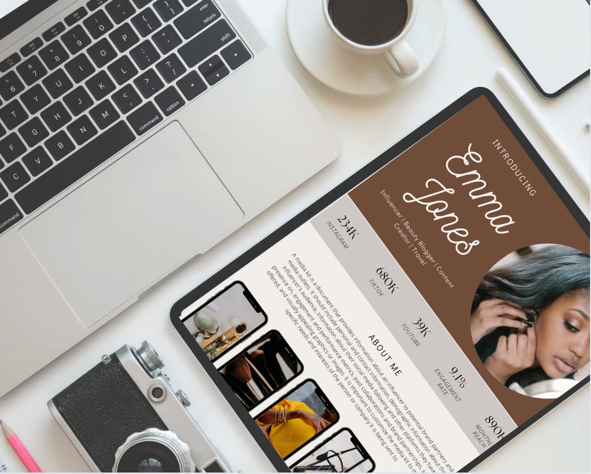 Influencer Media Kit Canva Template| Instagram Blogger | Youtube and ...