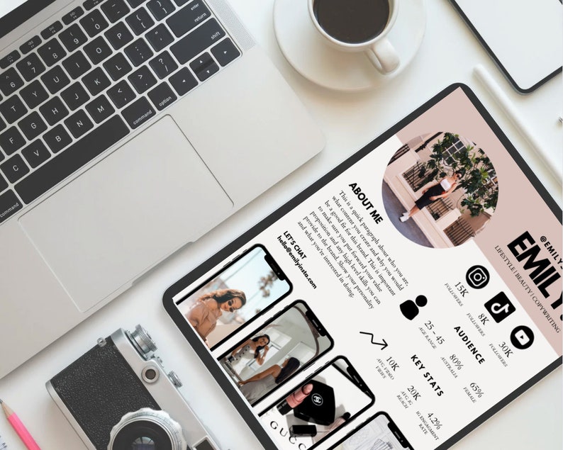 Influencer Media Kit Canva Template| Instagram Blogger | Youtube and ...
