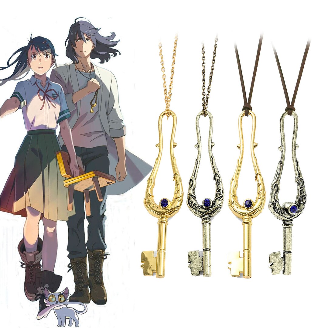 Anime Suzume Necklace Cosplay Suzume Iwato Sōta Munakata Necklaces Key ...