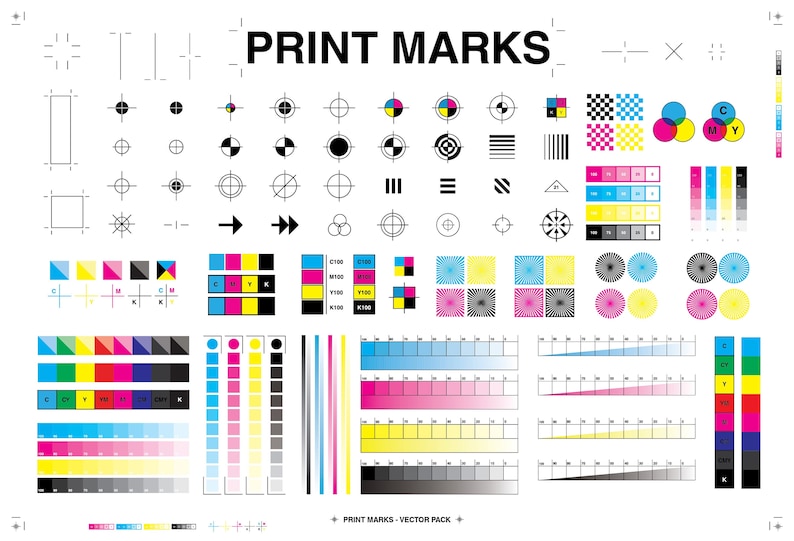 Cmyk Marks Print Calibration Marks Gradient Color Tone Color Bars And