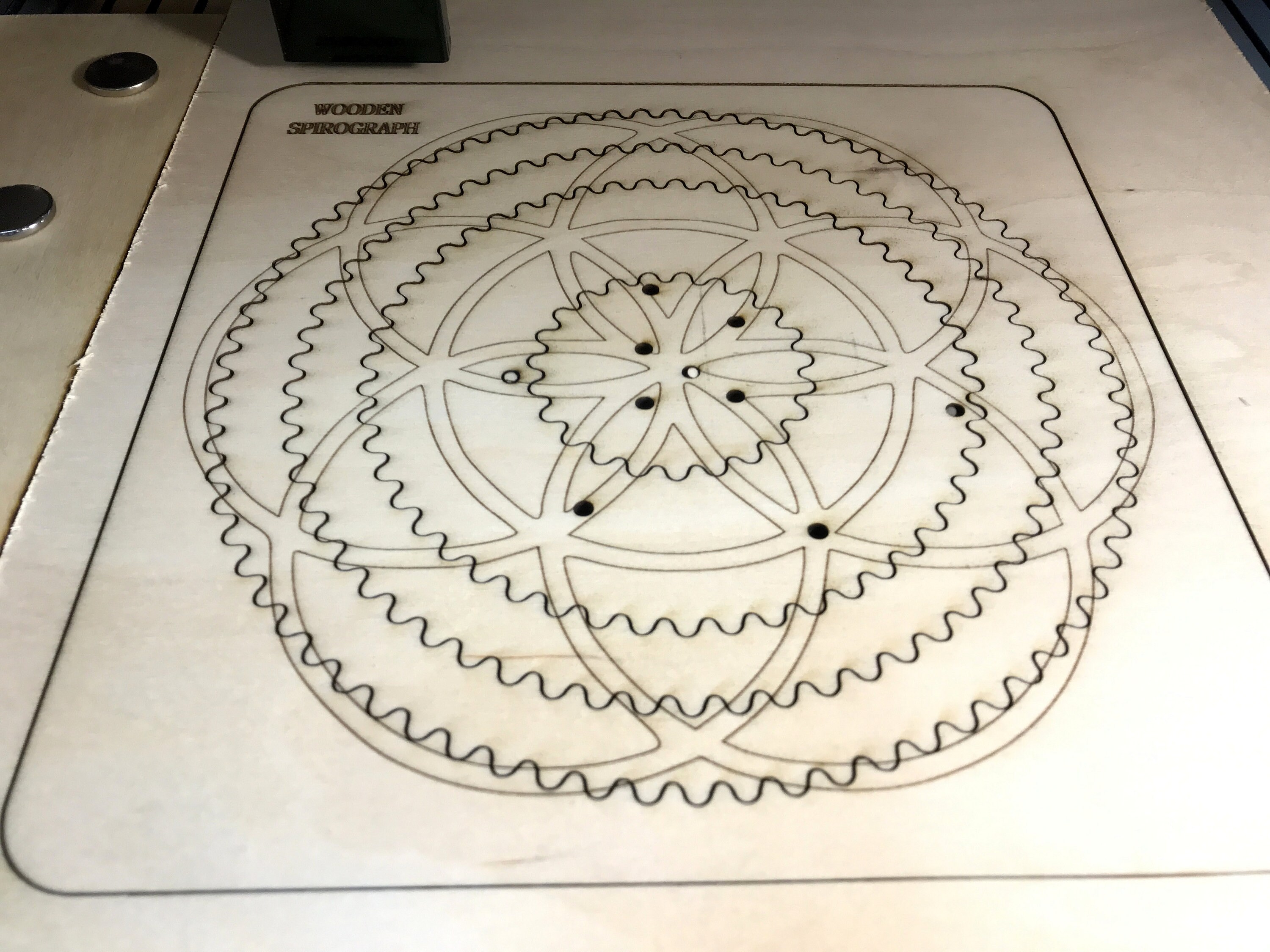 Wooden Spirograph. Many Combinations and Patterns. Digital Files Designed for Laser Cutting ...