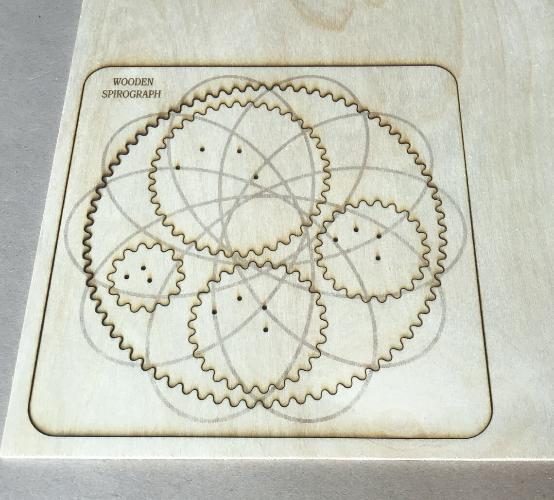 DIY Project Wooden Spirograph. Wooden Spirograph Digital Files Designed for Laser Engravers ...