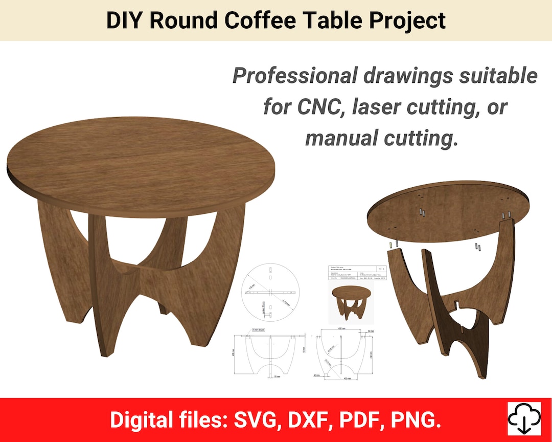 Round Coffee Table. DIY Coffee Table Project. Wooden Table Project ...
