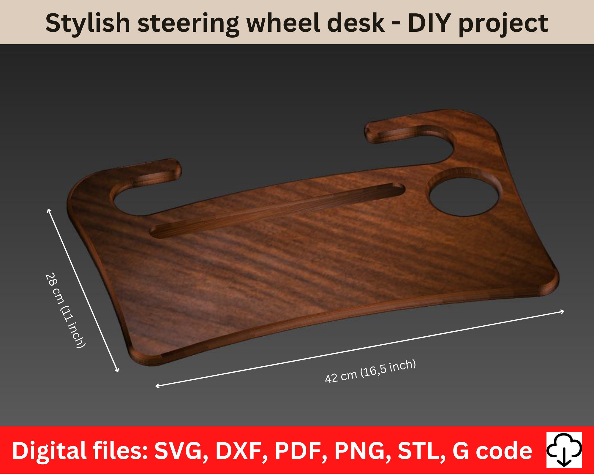 Stylish Steering Wheel Desk. Desk for the Car. Travel Table for Eating ...