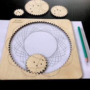 DIY Project Wooden Spirograph. Wooden Spirograph Digital Files Designed for Laser Engravers ...