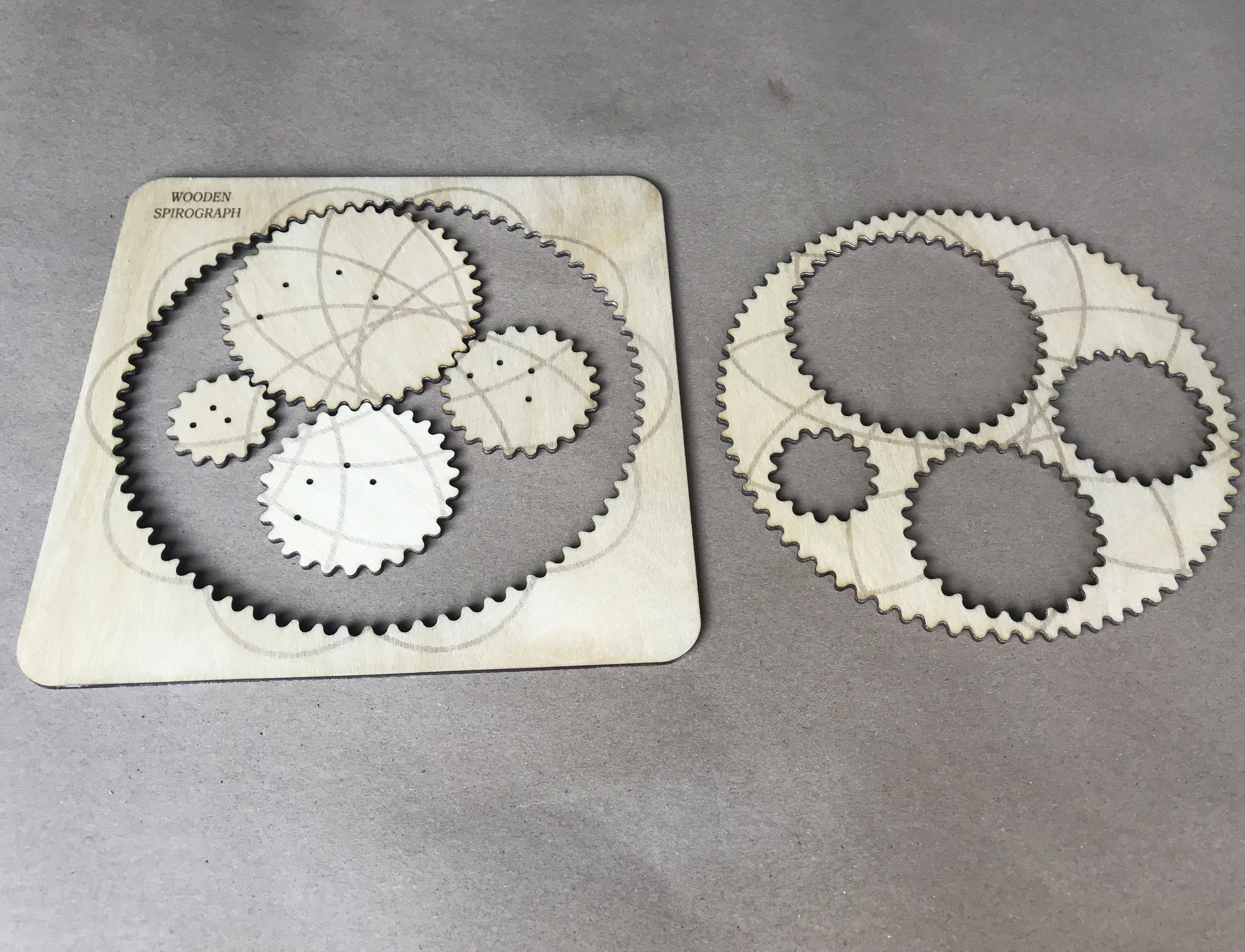 DIY Project Wooden Spirograph. Wooden Spirograph Digital Files Designed for Laser Engravers ...
