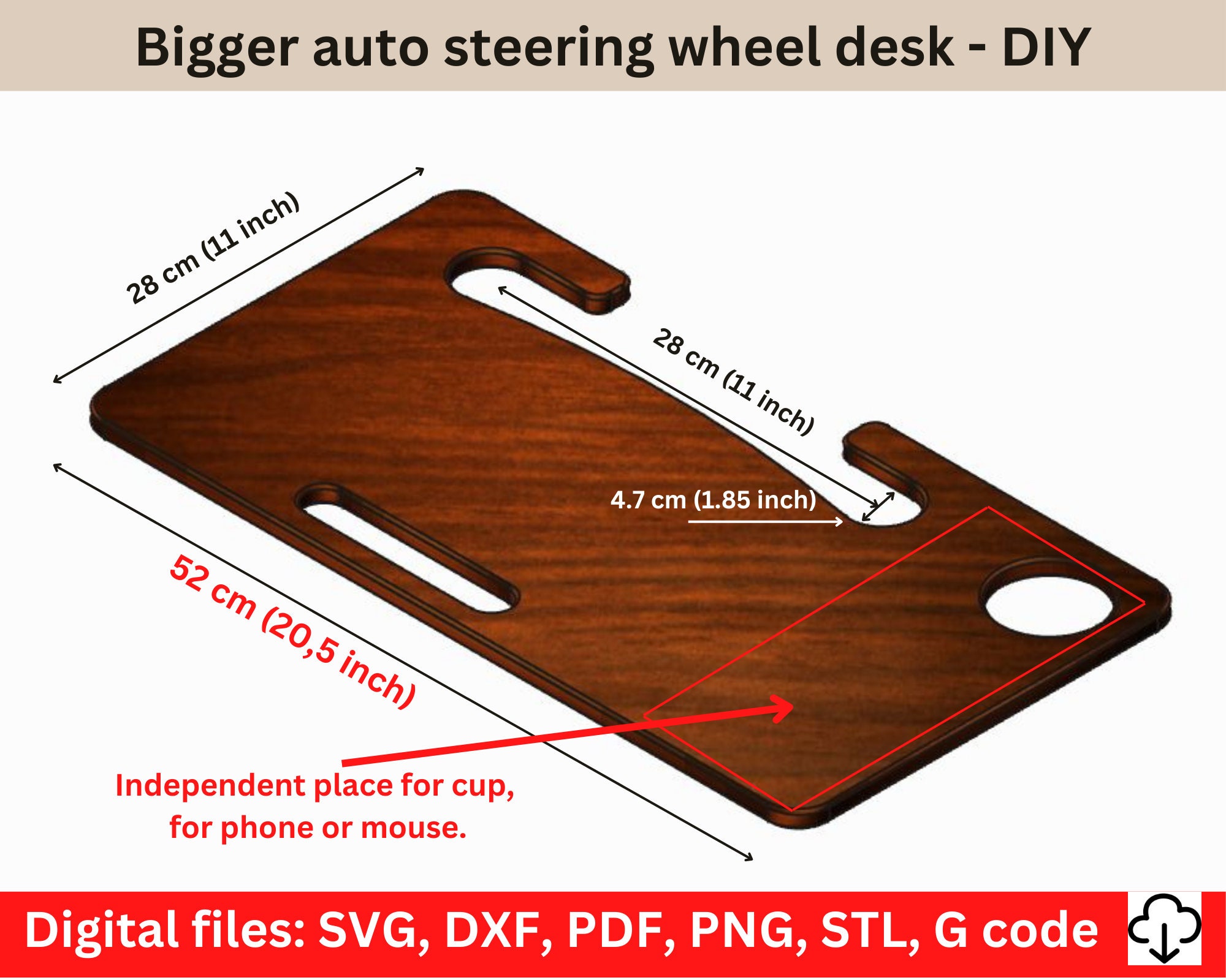 Multi-functional Car Steering Wheel Desk - Laptop, Tablet, Travel ...
