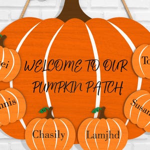 Personalized Pumpkin Round Sign Svg, Pumpkin Door Hanger Svg, Autumn ...