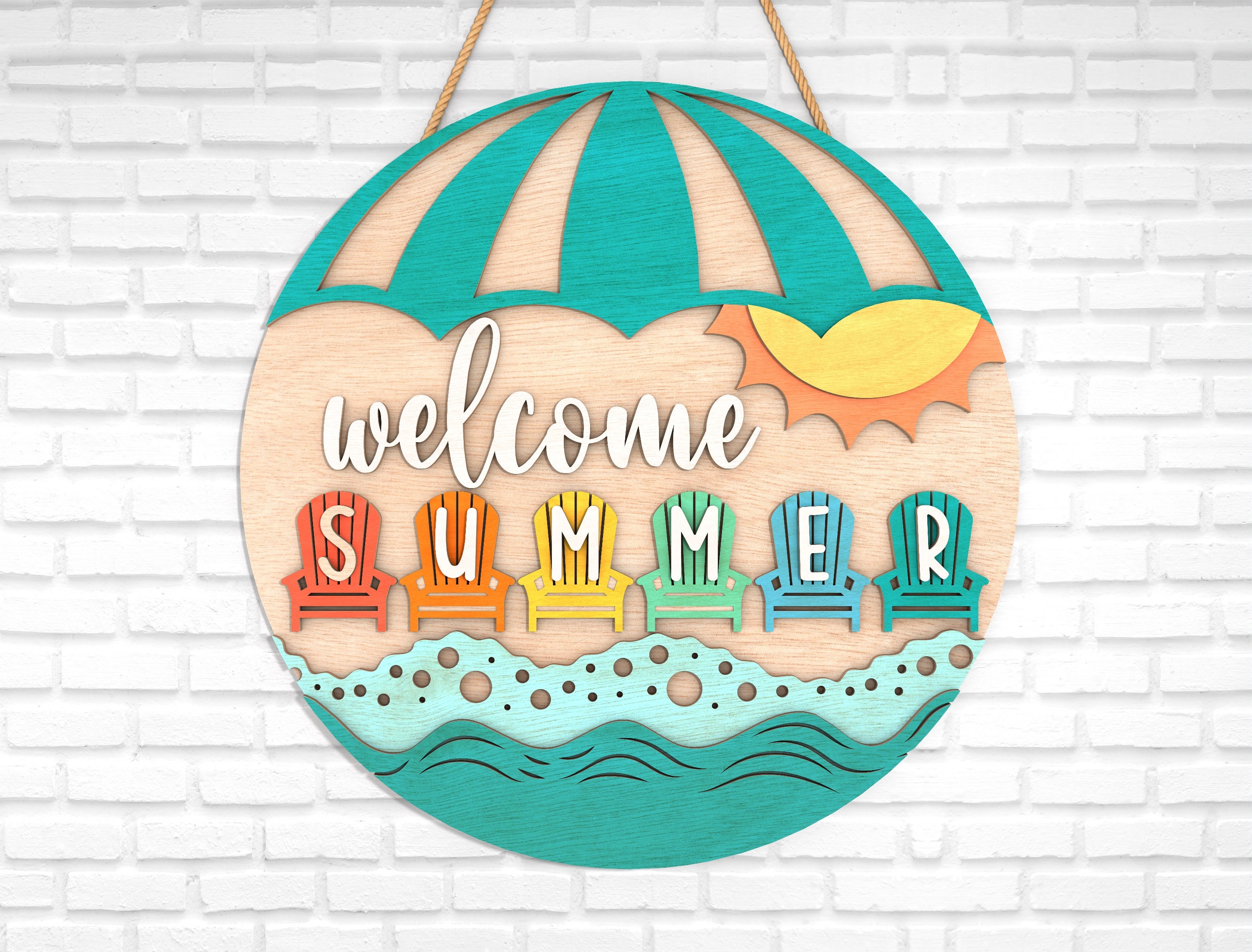 Summer Door Round Signs Bundle ,summer Beach Signs ,seasonal Home Decor ...