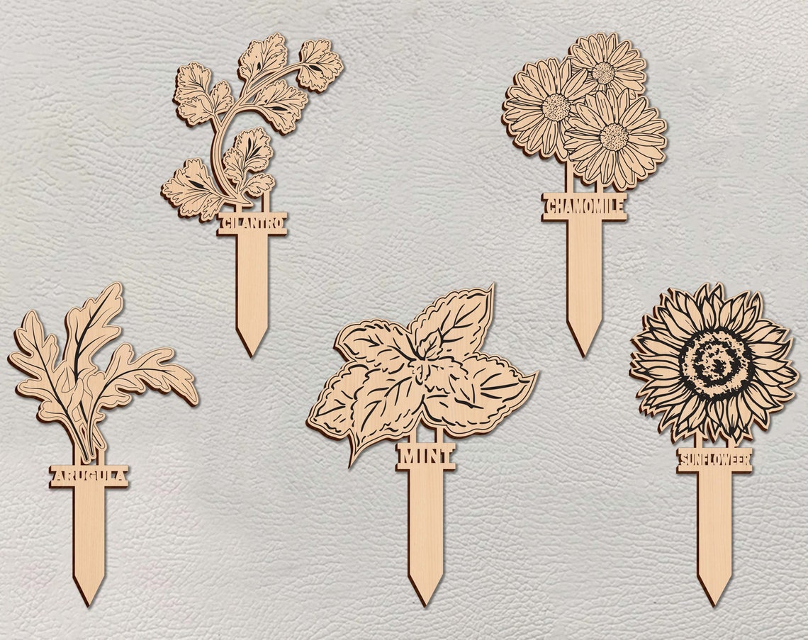 Herb Garden Markers Svg, Garden Stakes Glowforge Svg, Vegetable Garden ...
