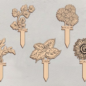 Herb Garden Markers Svg, Garden Stakes Glowforge Svg, Vegetable Garden ...