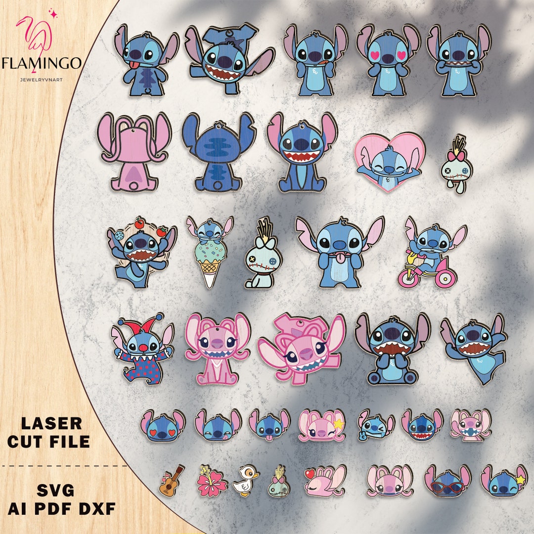 Cartoon Stud Earrings Svg,stitch Stud Earrings Cartoon Dangle Earrings ...