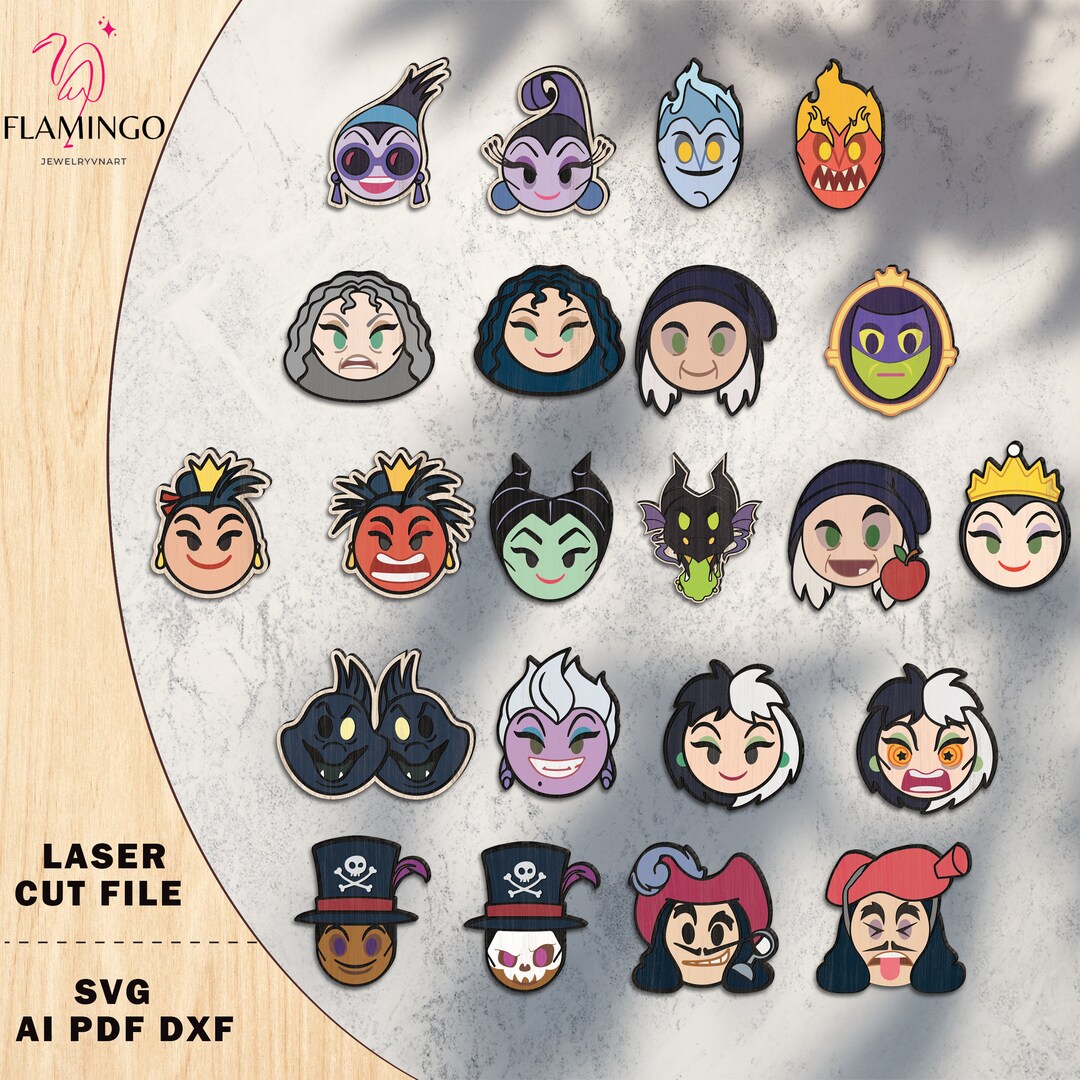 Cartoon Earrings Laser File, Earrings Laser File, Cartoon Earrings Svg ...