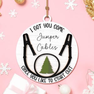 Funny Christmas Ornaments Laser Cut File Svg, Jumper Cables Christmas ...