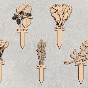 Herb Garden Markers Svg, Garden Stakes Glowforge Svg, Vegetable Garden ...