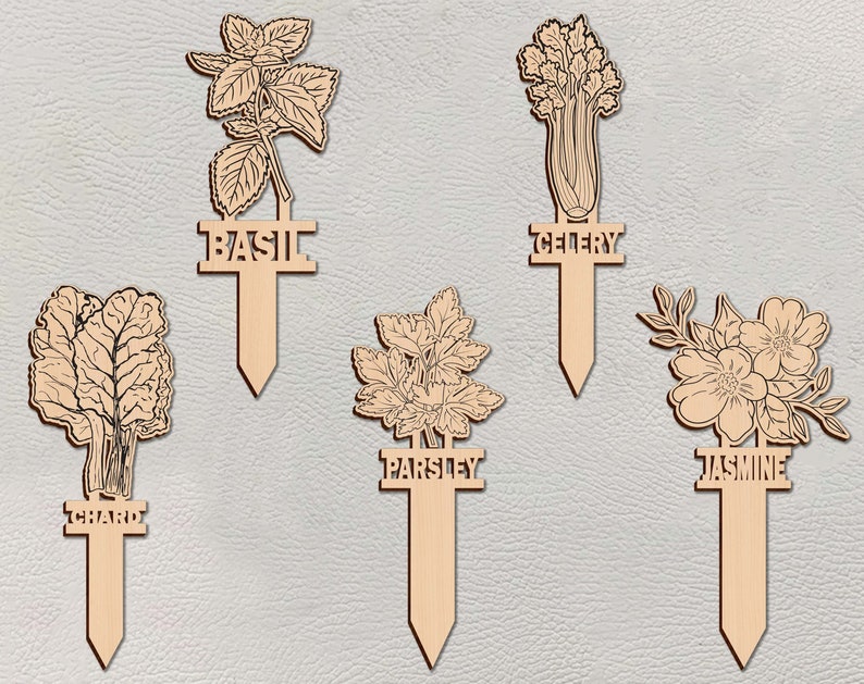 Herb Garden Markers Svg, Garden Stakes Glowforge Svg, Vegetable Garden ...