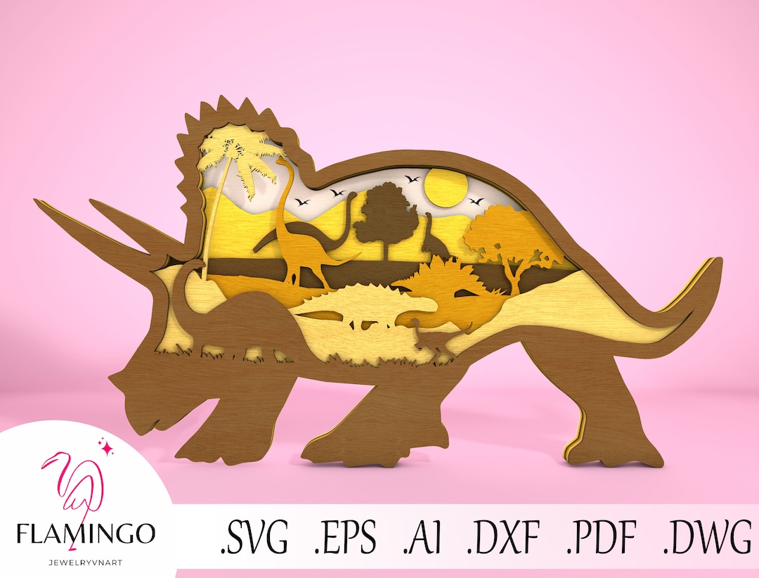 Multilayer Dinosaur Cut Files Svg ,multilayer 3D Laser Cutting File Svg ...