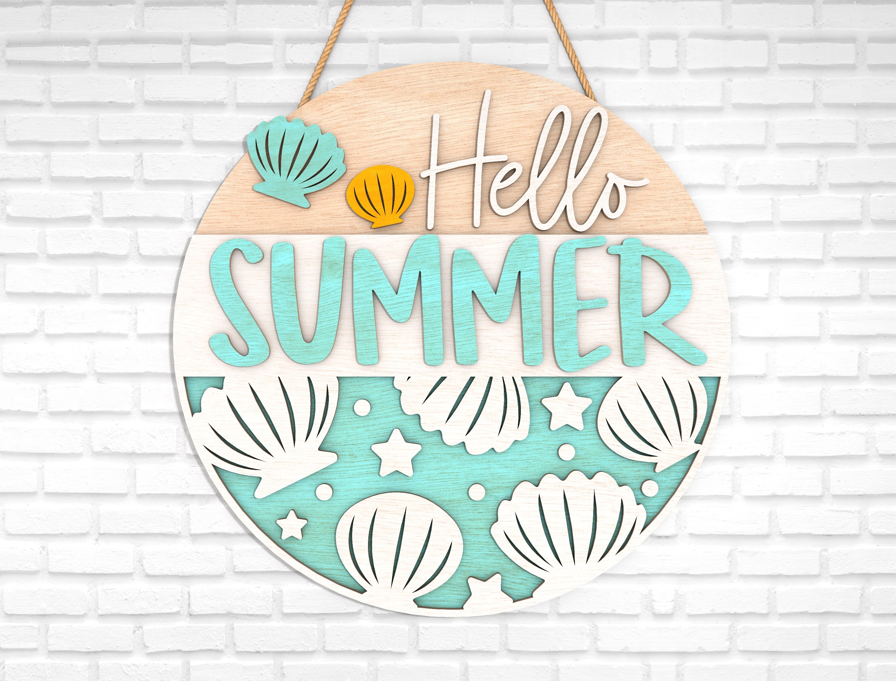 Summer Door Round Signs Bundle ,summer Beach Signs ,seasonal Home Decor ...