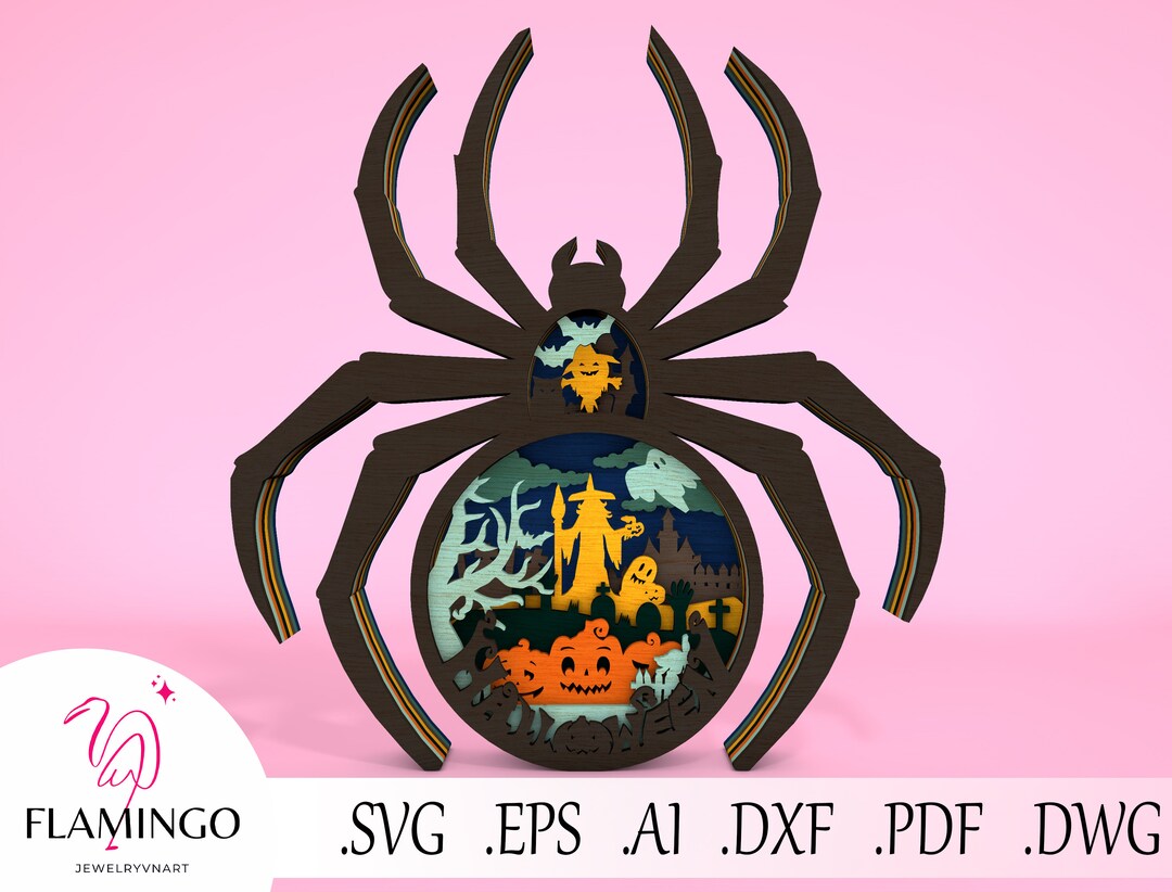 3D Multilayer Halloween Spider Cut Files,layered Wooden 3D Spider Svg ...