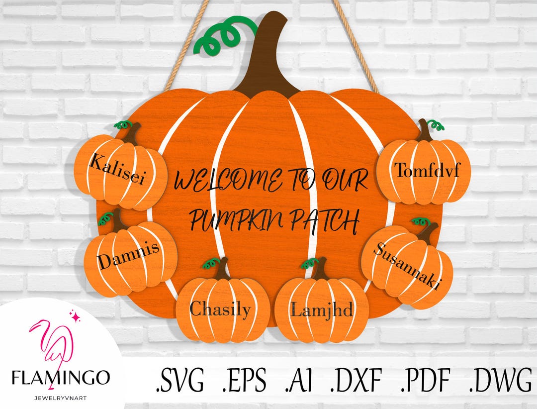Personalized Pumpkin Round Sign Svg, Pumpkin Door Hanger Svg, Autumn ...
