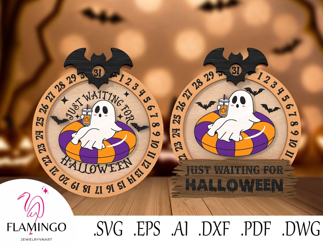Halloween Countdown Laser Cutfile Svg,halloween Ghost Countdown Sign ...