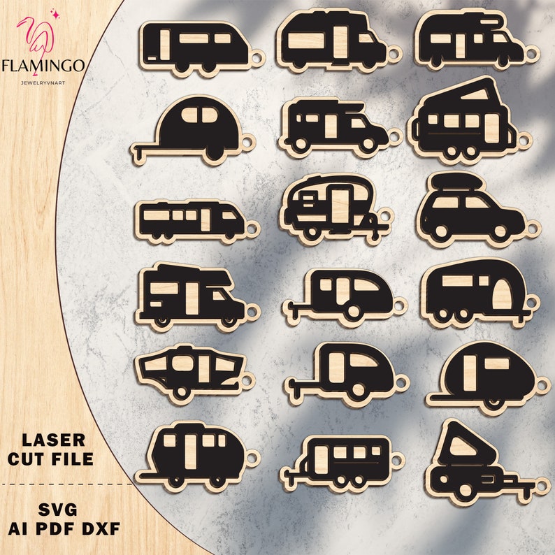 Bundle Caravan Keychains Svg Bundle ,camping Keychain Laser Cut ...