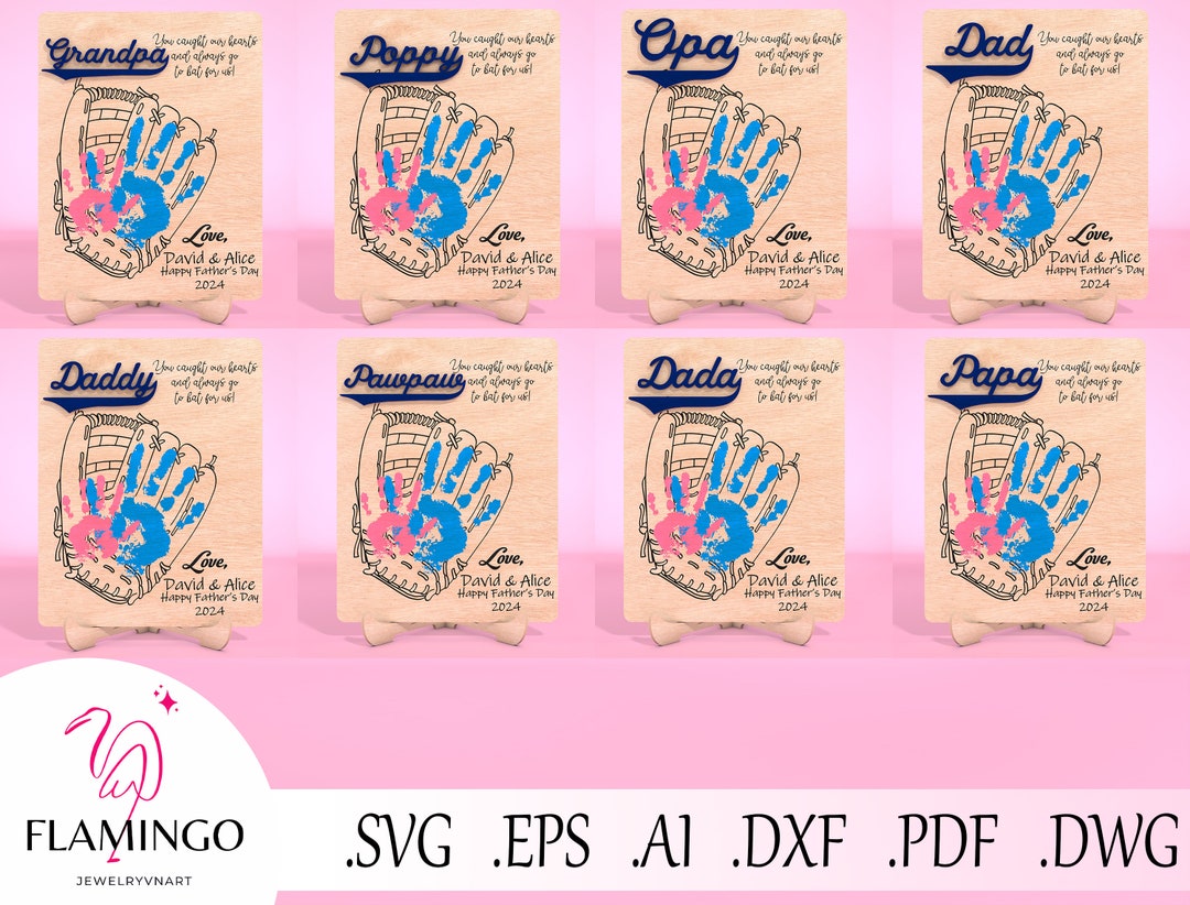 Personalized Father's Day Baseball Handprint Craft ,handprint for Dad ...