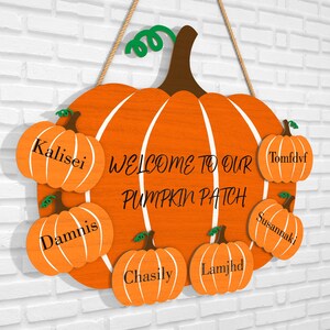 Personalized Pumpkin Round Sign Svg, Pumpkin Door Hanger Svg, Autumn ...