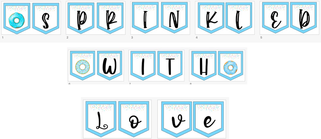 Baby Blue Donut Sprinkle Banner, Sprinkled With Love Baby Shower Banner ...