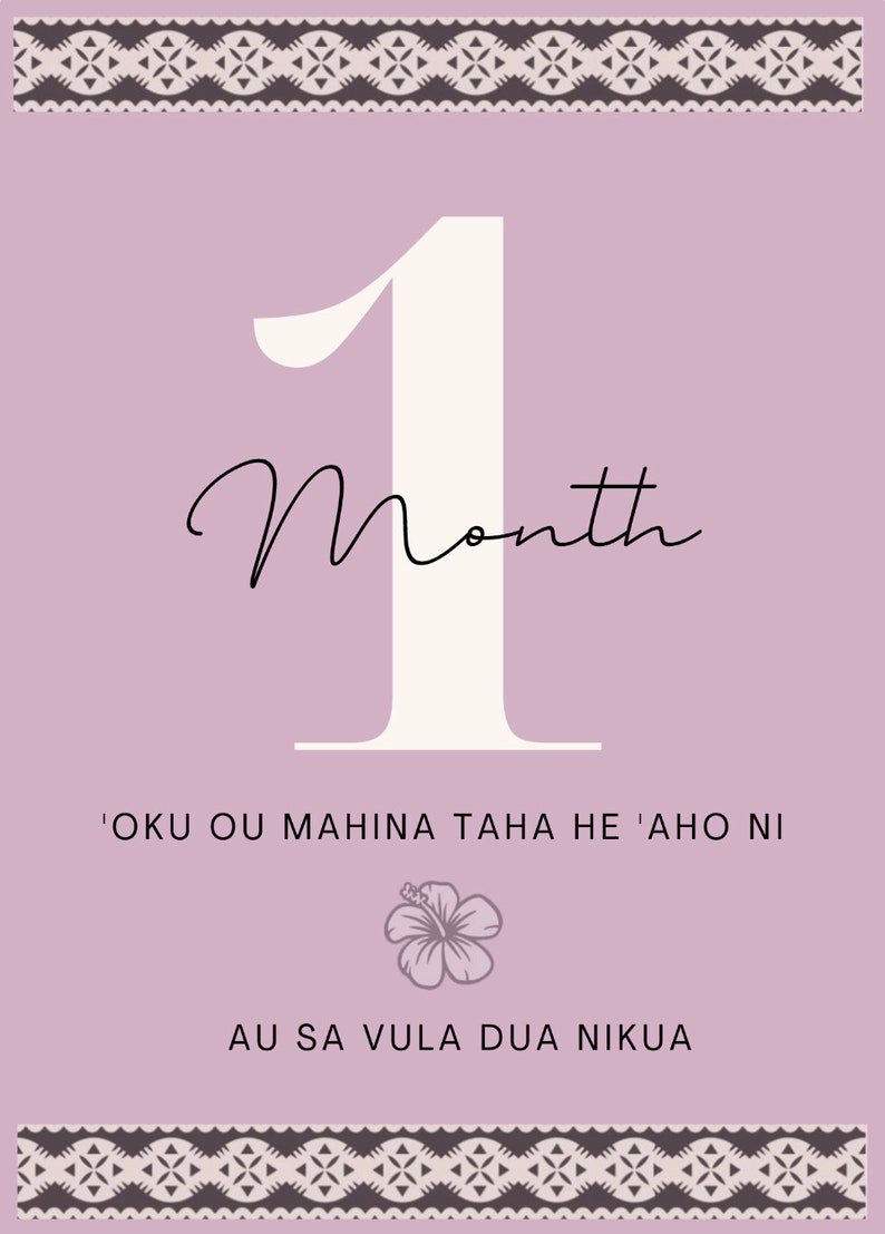 Fijian and Tongan Baby Milestone Cards - Etsy