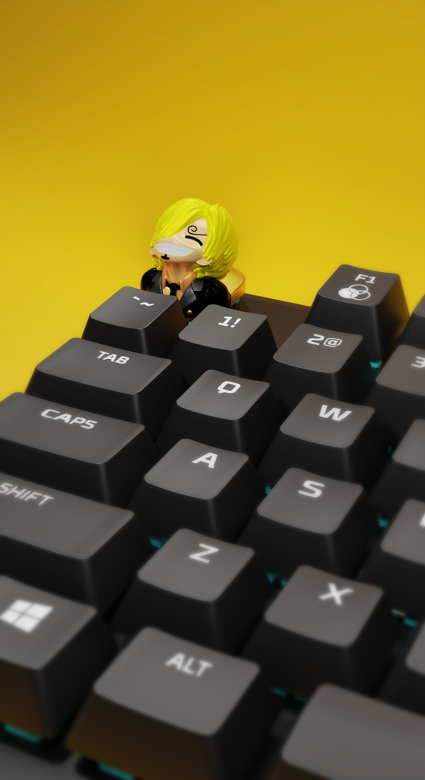 One Piece Sanji Keycap, Artisan Keycap, Custom Keycap, Mechanical ...