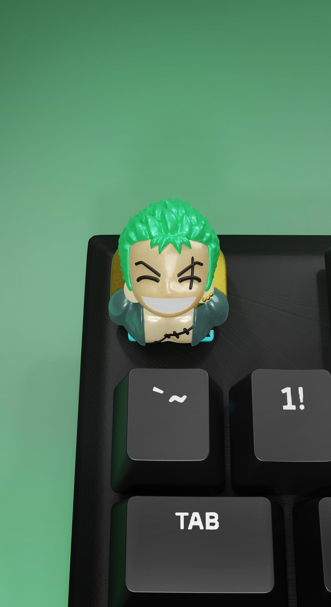 One Piece Zoro Keycap, Artisan Keycap, Custom Keycap, Mechanical ...