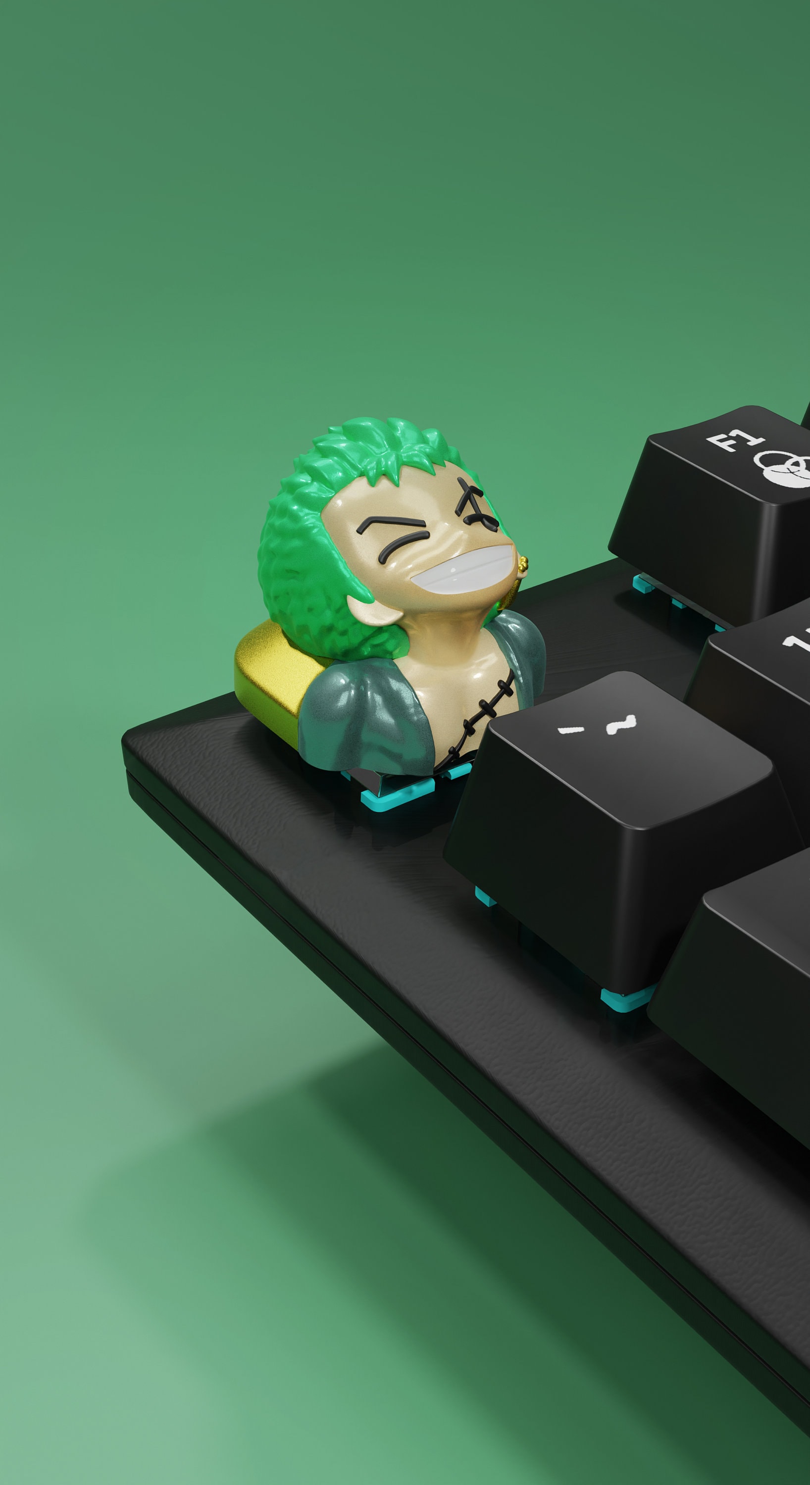 One Piece Zoro Keycap, Artisan Keycap, Custom Keycap, Mechanical ...