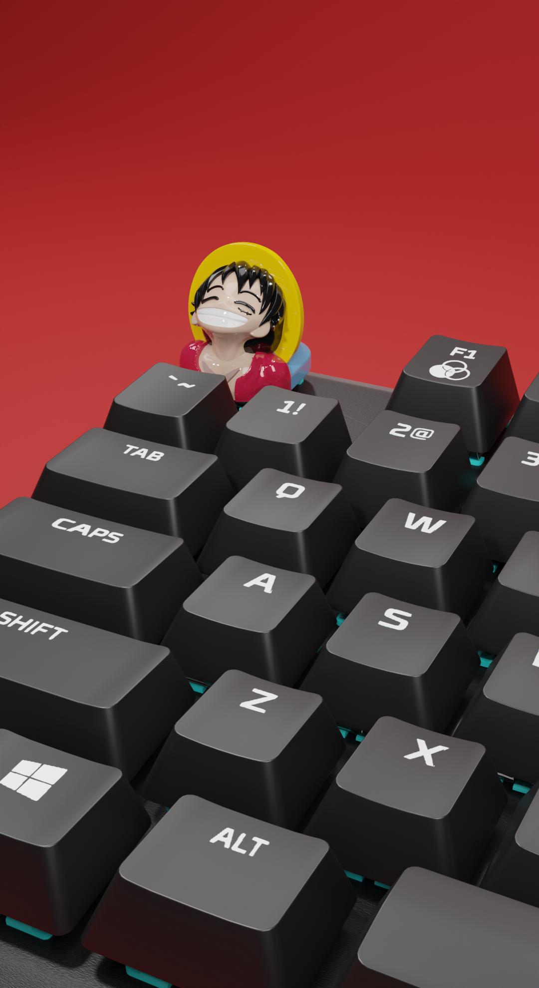 One Piece Luffy Keycap, Artisan Keycap, Custom Keycap, Mechanical ...