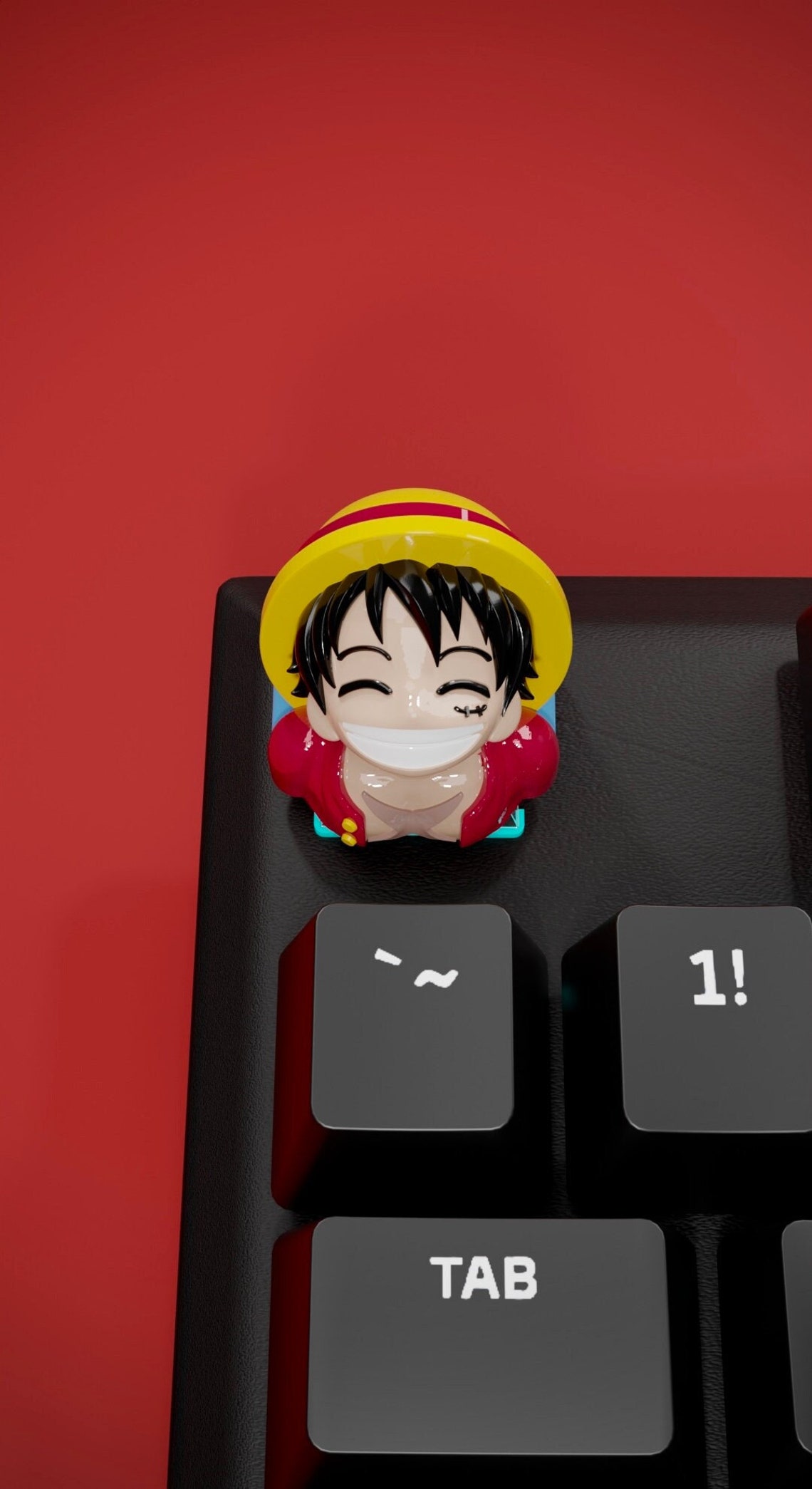 One Piece Luffy Keycap, Artisan Keycap, Custom Keycap, Mechanical ...