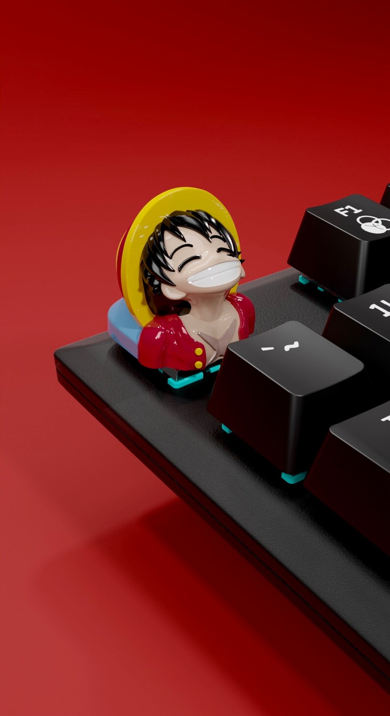 One Piece Luffy Keycap, Artisan Keycap, Custom Keycap, Mechanical ...