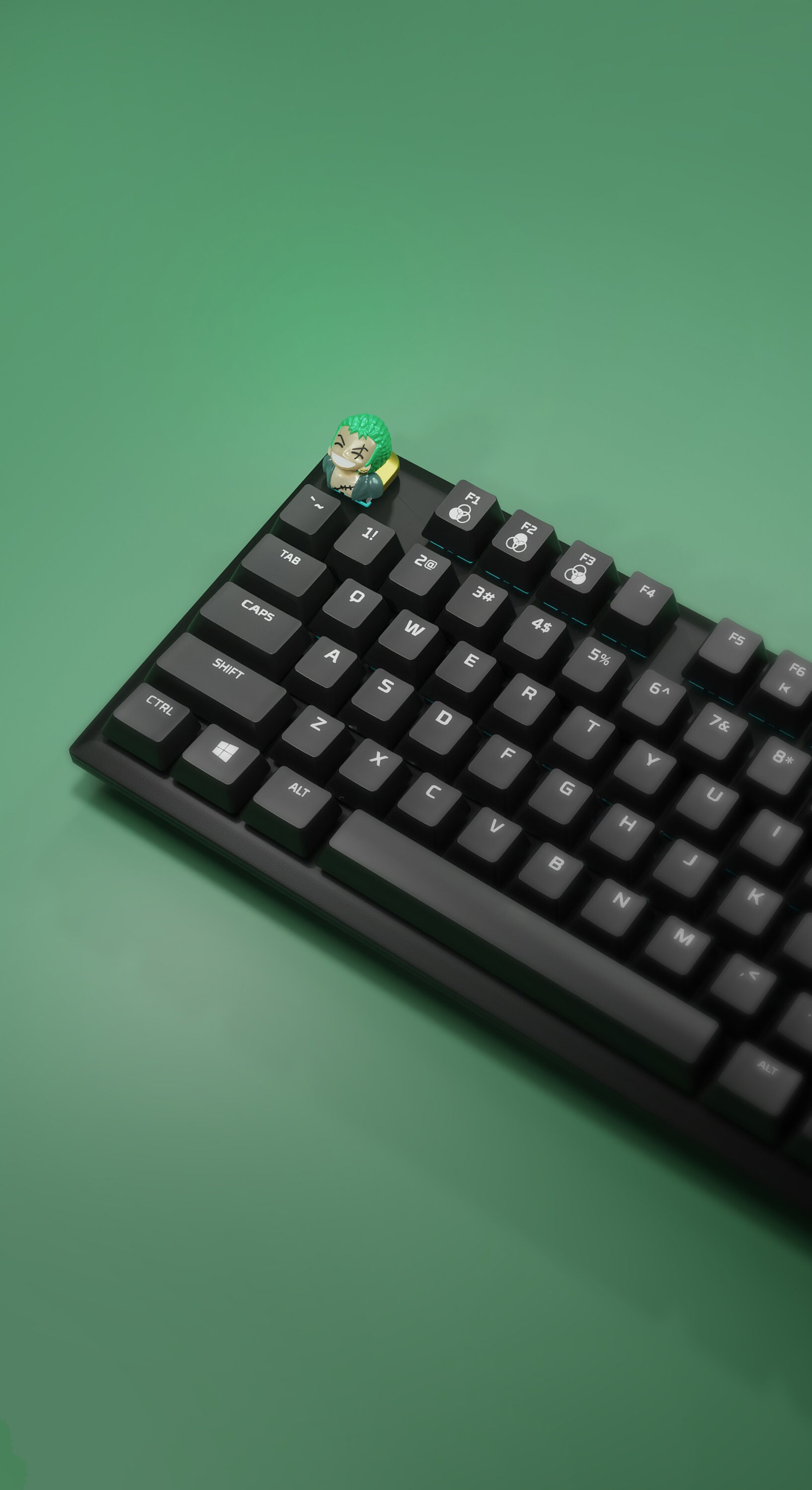 One Piece Zoro Keycap, Artisan Keycap, Custom Keycap, Mechanical ...