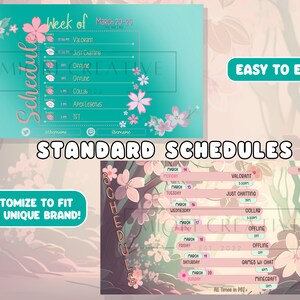 2-pack Spring Vtuber Schedule Template Sakura Vtuber Stream Schedule ...