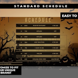 Spooky Vtuber Schedule Template Halloween Vtuber Twitch Stream Asset ...