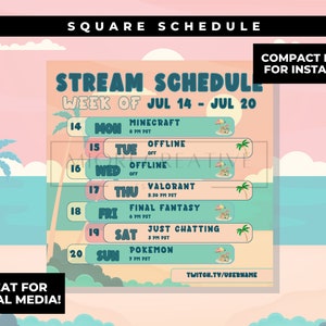 Beach Vtuber Assets Summer Twitch Stream Schedule Vtuber Schedule ...