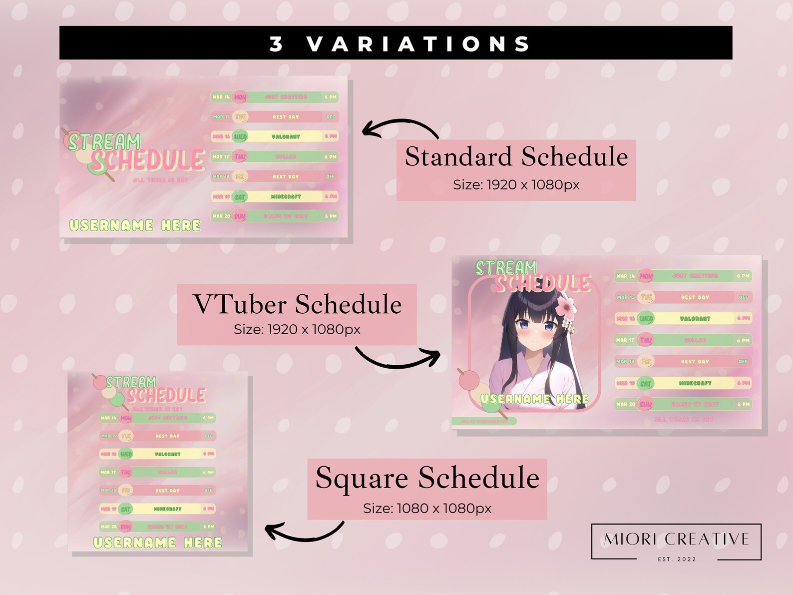 Pink Pngtuber Schedule Template Vtuber Twitch Schedule Vtuber - Etsy Canada