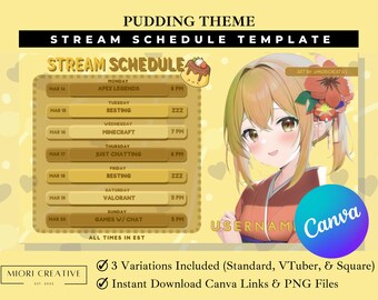 Summer Vtuber Asset Yellow Vtuber Schedule Twitch Stream - Etsy Canada